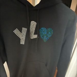 Youlovesk | Sweaters | Yl Rhinestone Hoodie Size Small | Poshmark